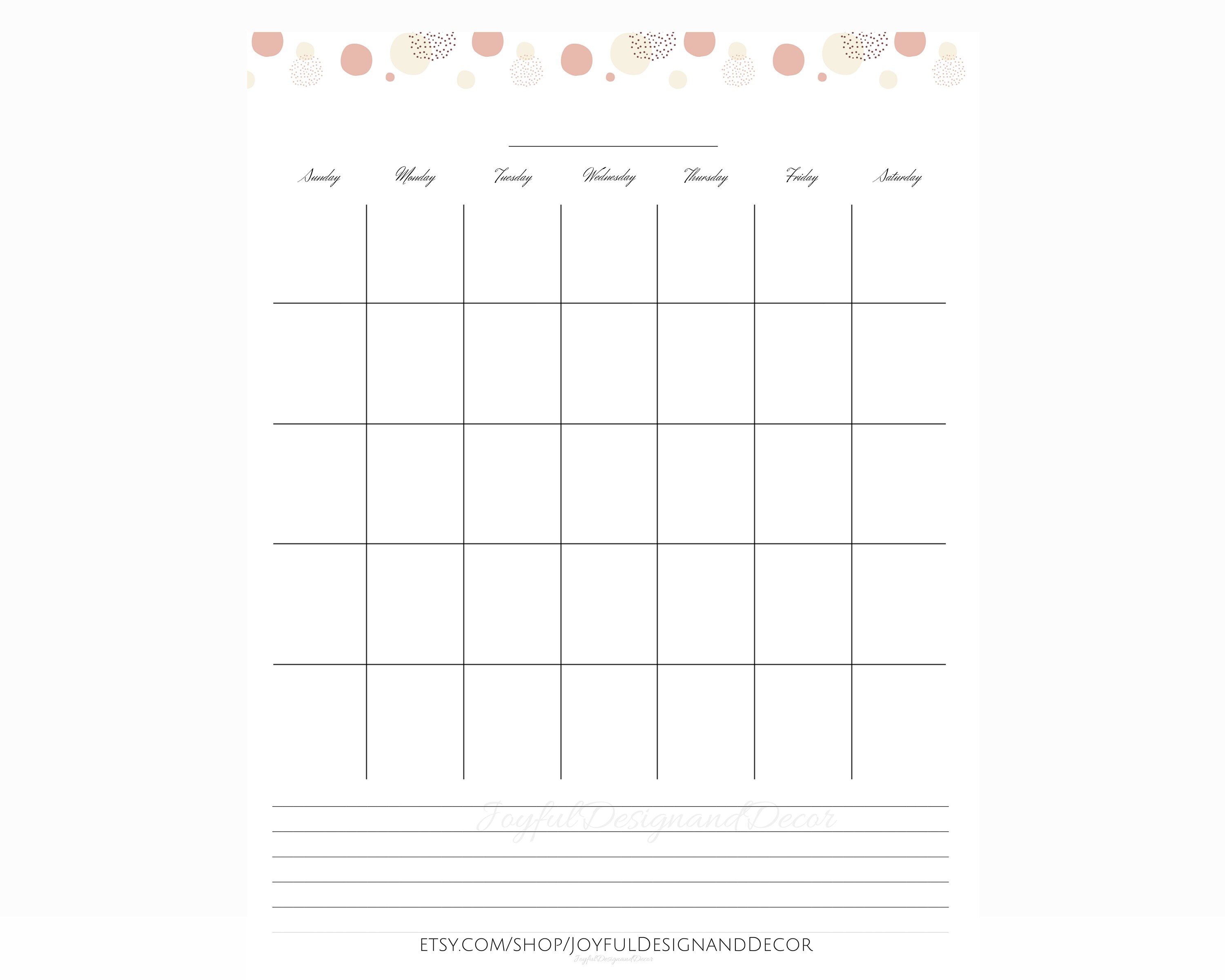 Printable Boho Calendar Editable Calendar Spotted Calendar Boho Monthly ...