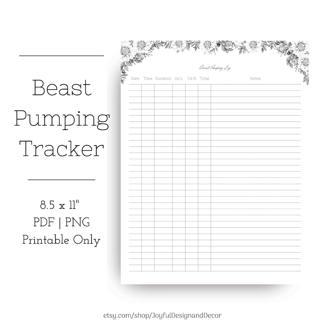 Printable Pumping Log, Exclusive Pumping Tracker, Motherhood Prints ...