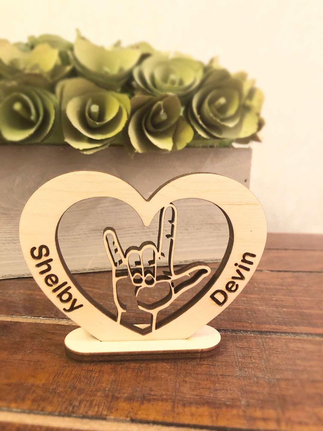 Valentine's Day Sign Language I Love You Shelf Sitter - Etsy