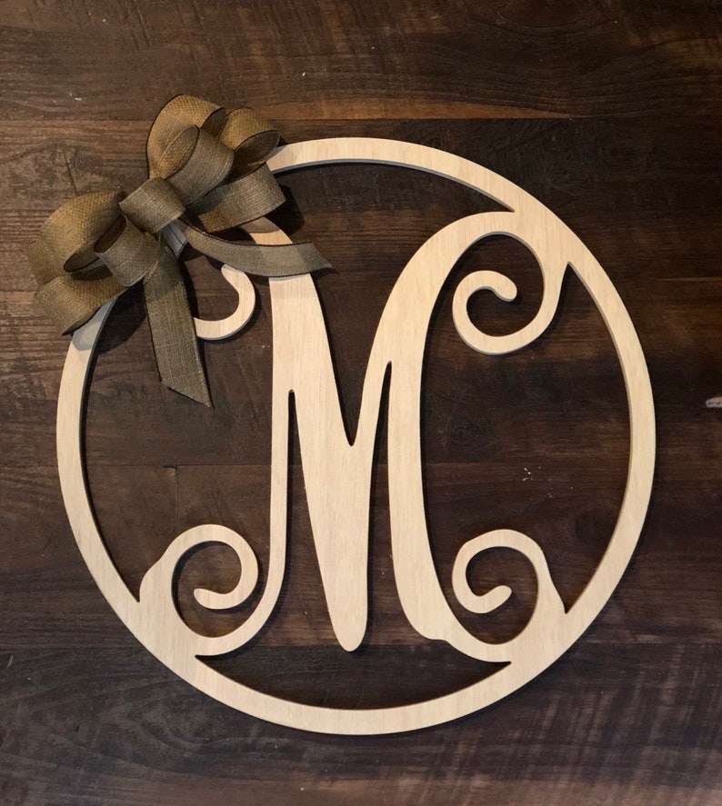 Circle Monogram Wedding Monogram Monogram Door Hanger | Etsy