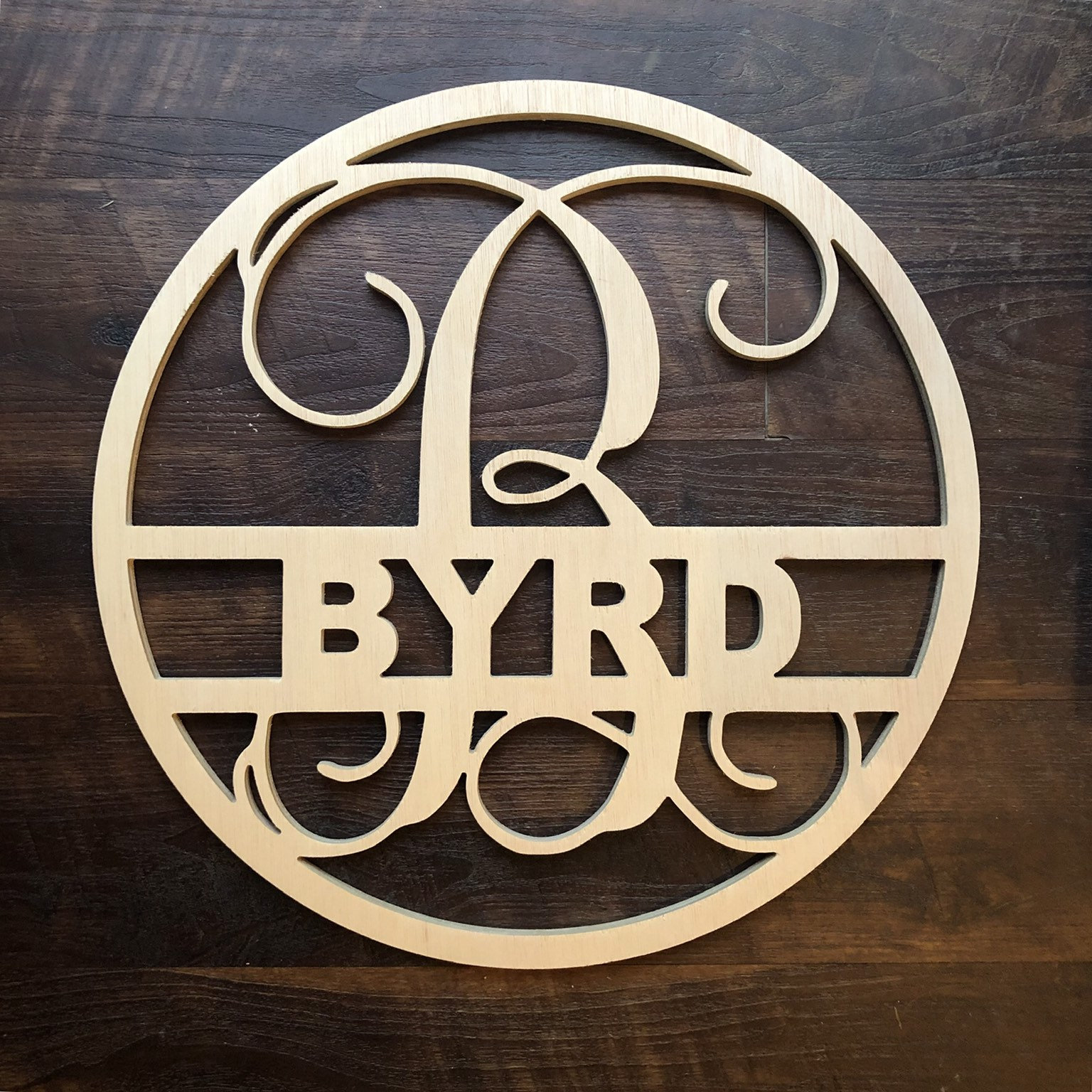 Circle Monogram Wedding Monogram Monogram Door Hanger | Etsy