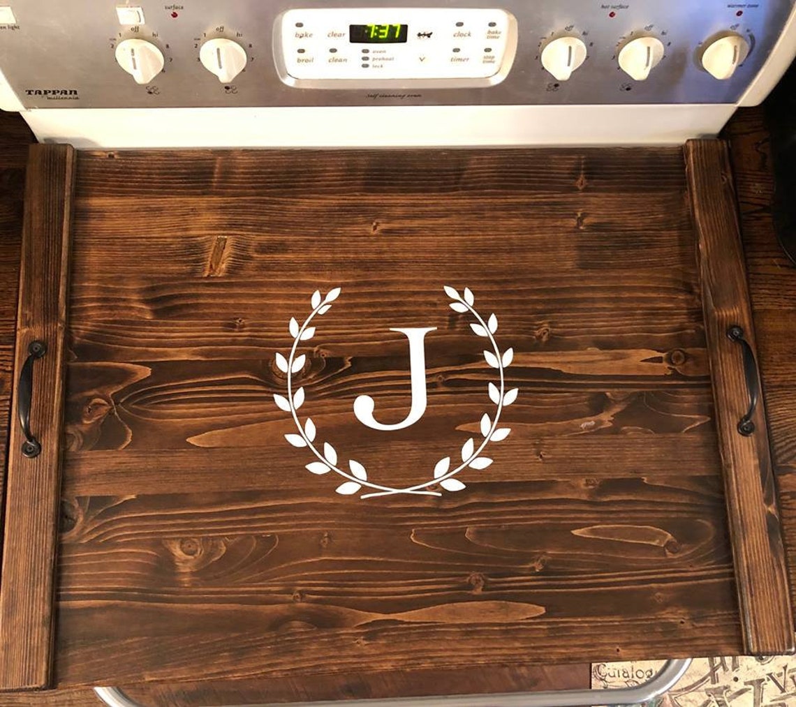 Rustic Farmhouse Wooden Kitchen Stove Top Cover Tray Noodle - Etsy