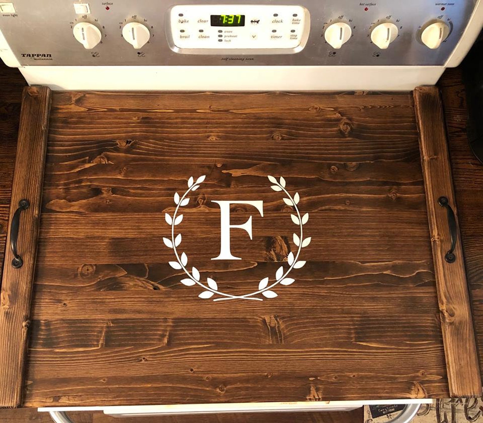 Rustic Farmhouse Wooden Kitchen Stove Top Cover Tray Noodle - Etsy