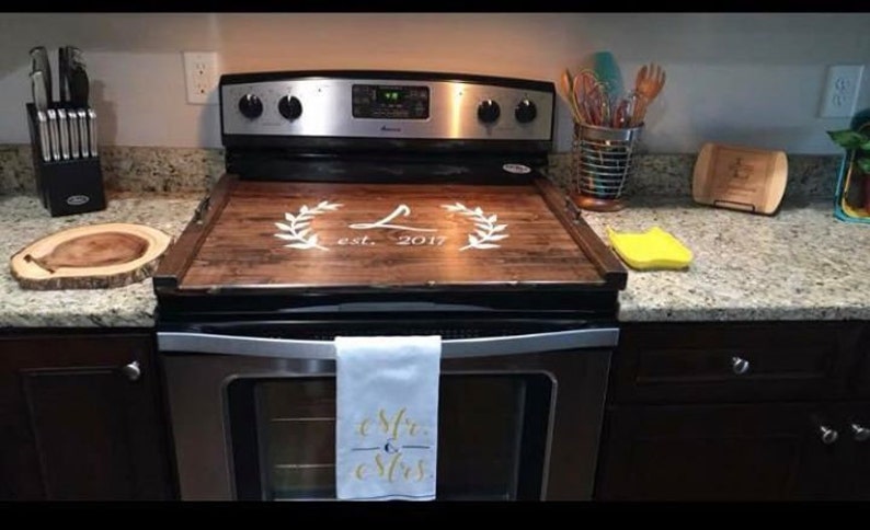 Rustic Farmhouse Wooden Kitchen Stove Top Cover Tray Noodle Board ...