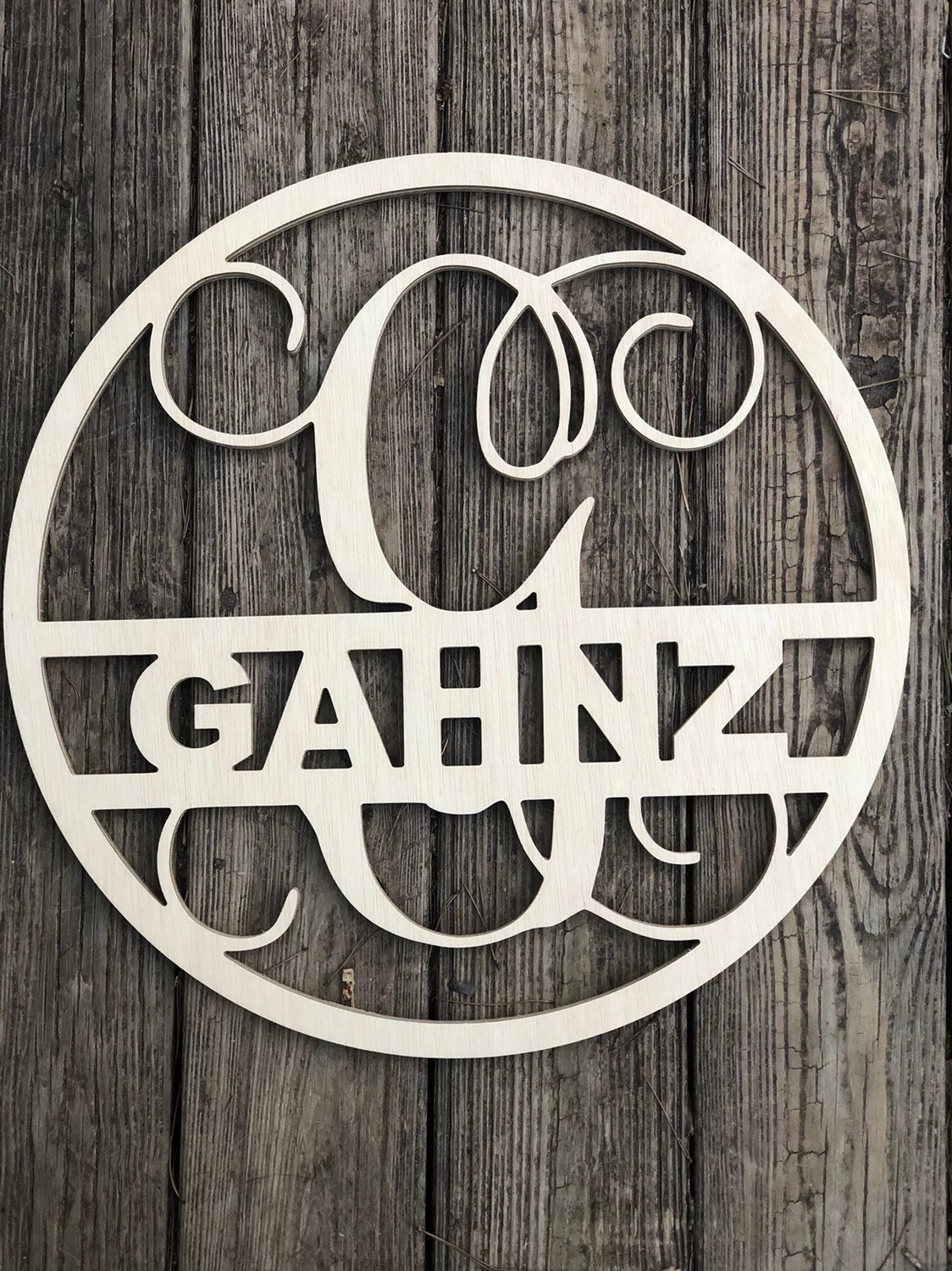 Circle Monogram Wedding Monogram Monogram Door Hanger | Etsy