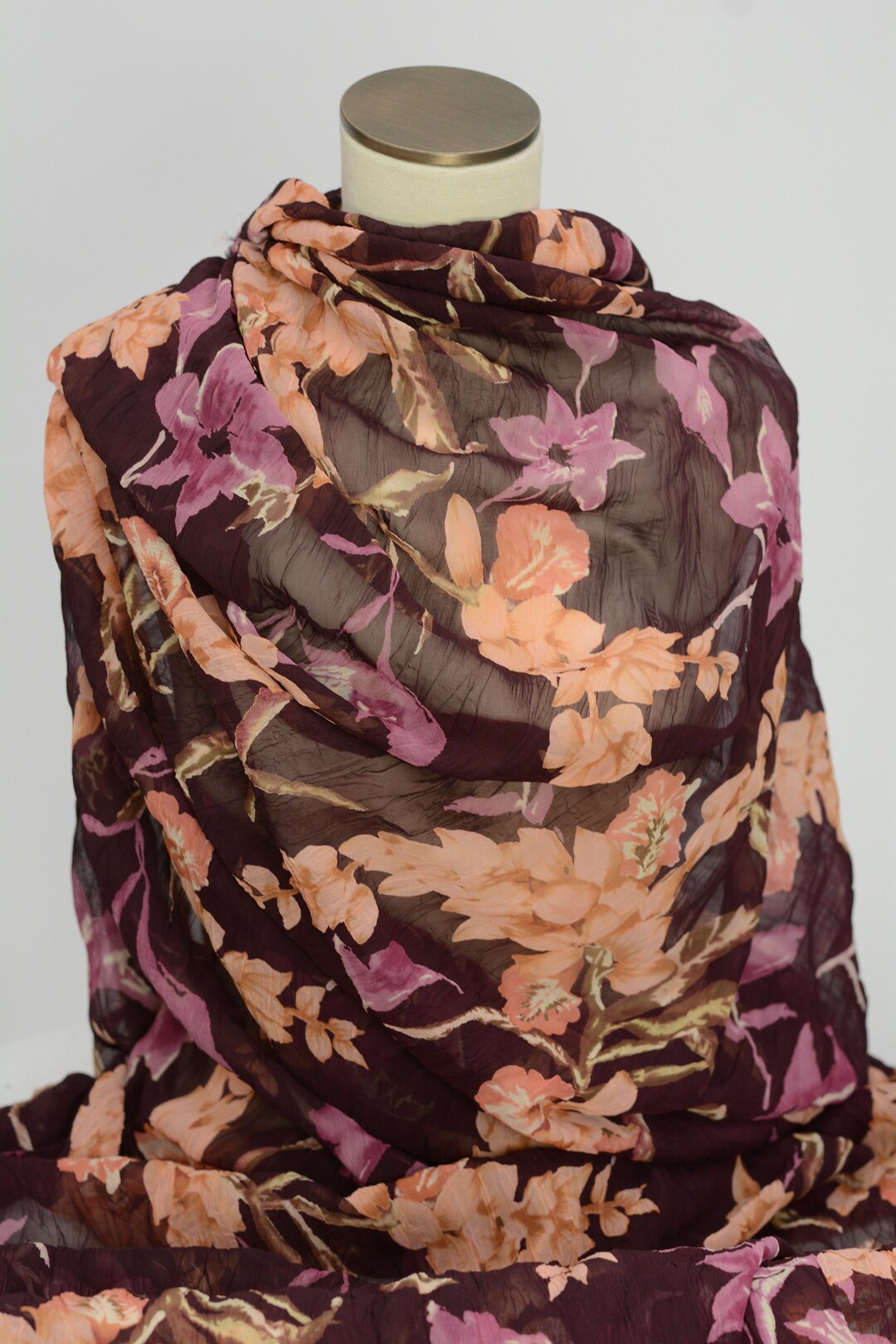 Crinkle Chiffon Floral Print 46-30 - Etsy