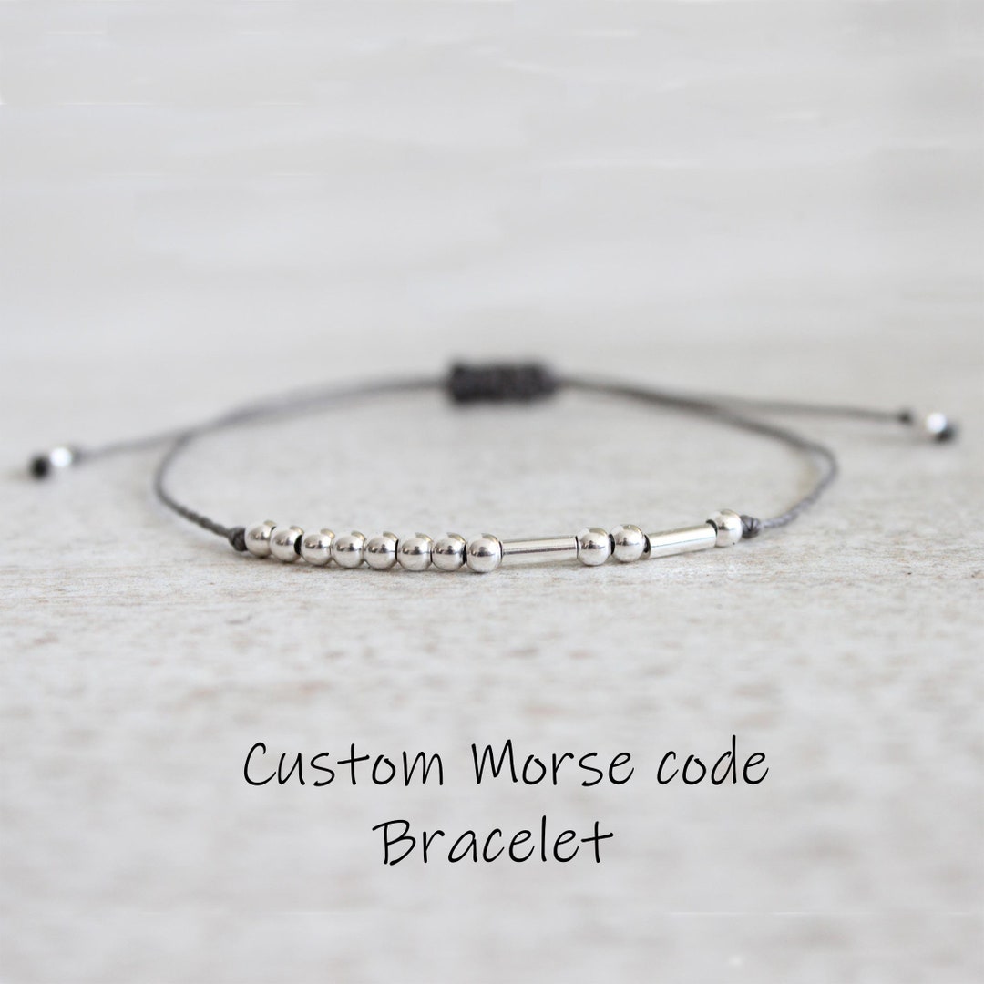 Custom Morse Code Silver Bracelet for Women - Step Mom Gift - 1st ...