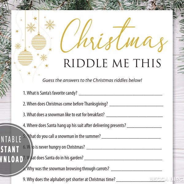 Christmas Riddle - Etsy