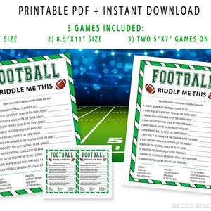 Football Riddle Me This Game | Super Bowl Games for Kids, Teens and ...