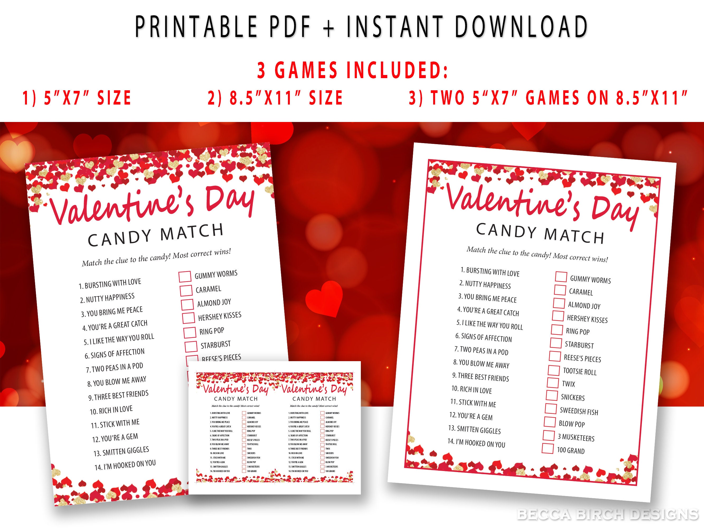 Candy Match Game | Valentine's Day Games for Kids and Adults | V-day ...