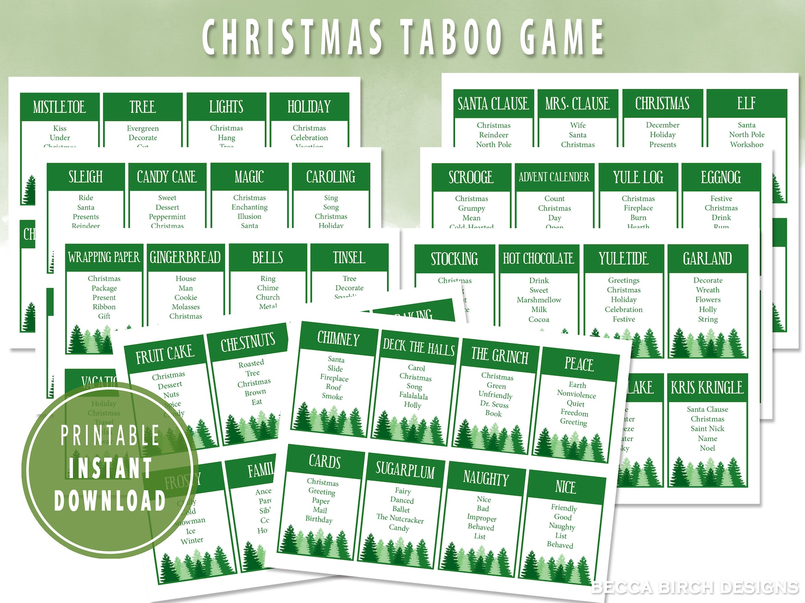 Christmas Taboo Game - Printable Winter Game - Classroom Game ...