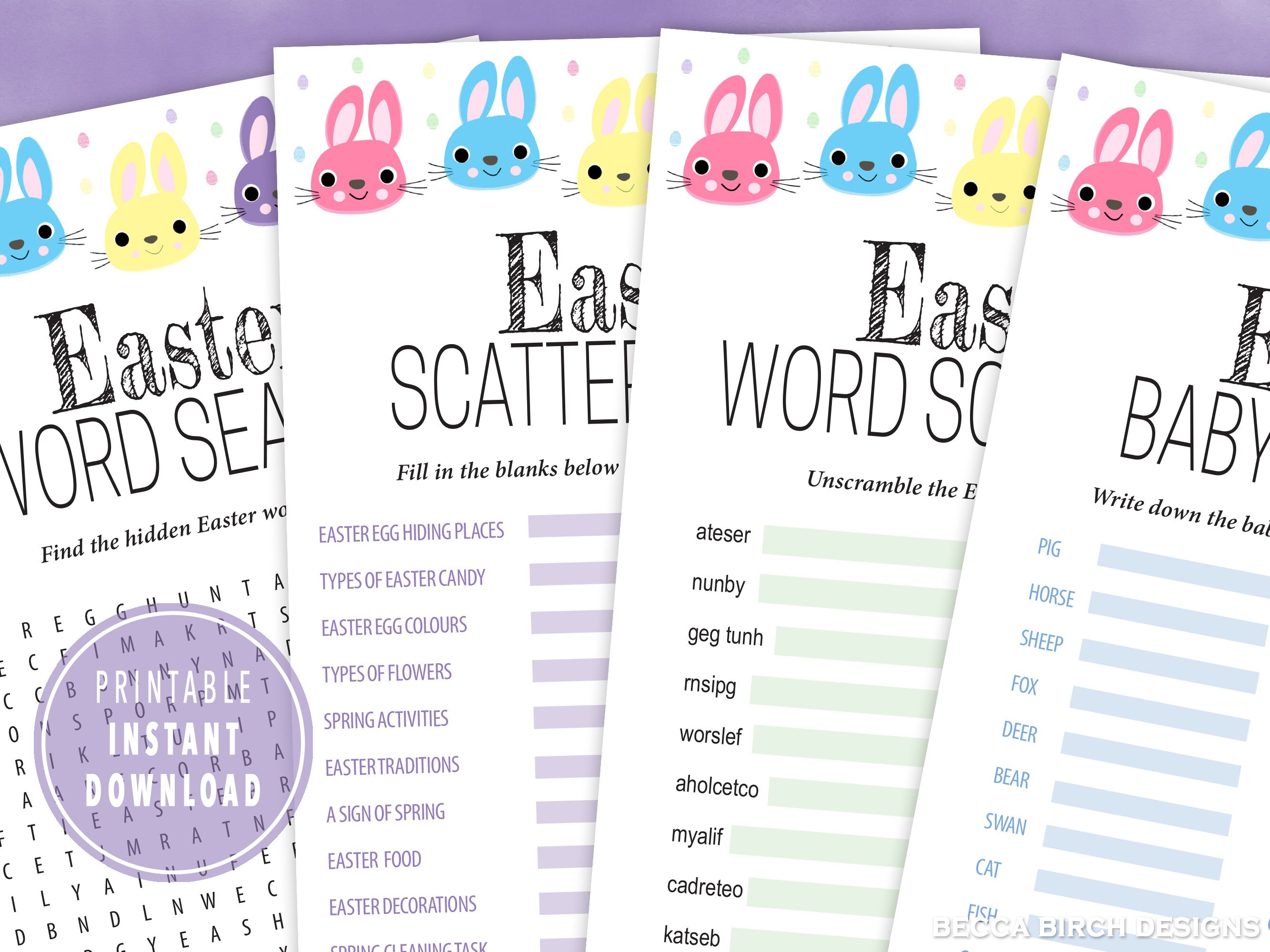 Printable Easter Games, Scattergories, Word Search, Word Scramble ...