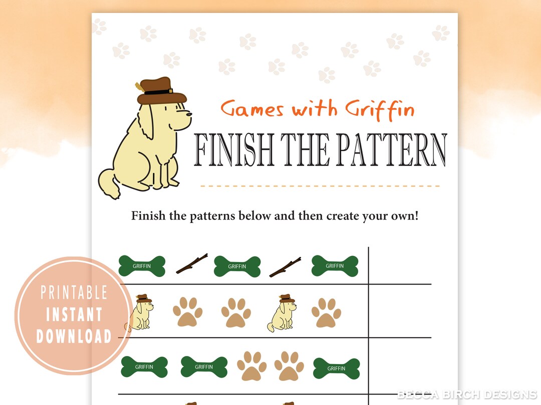 Finish the Pattern Game Printable Activities for Kids Online Classroom ...