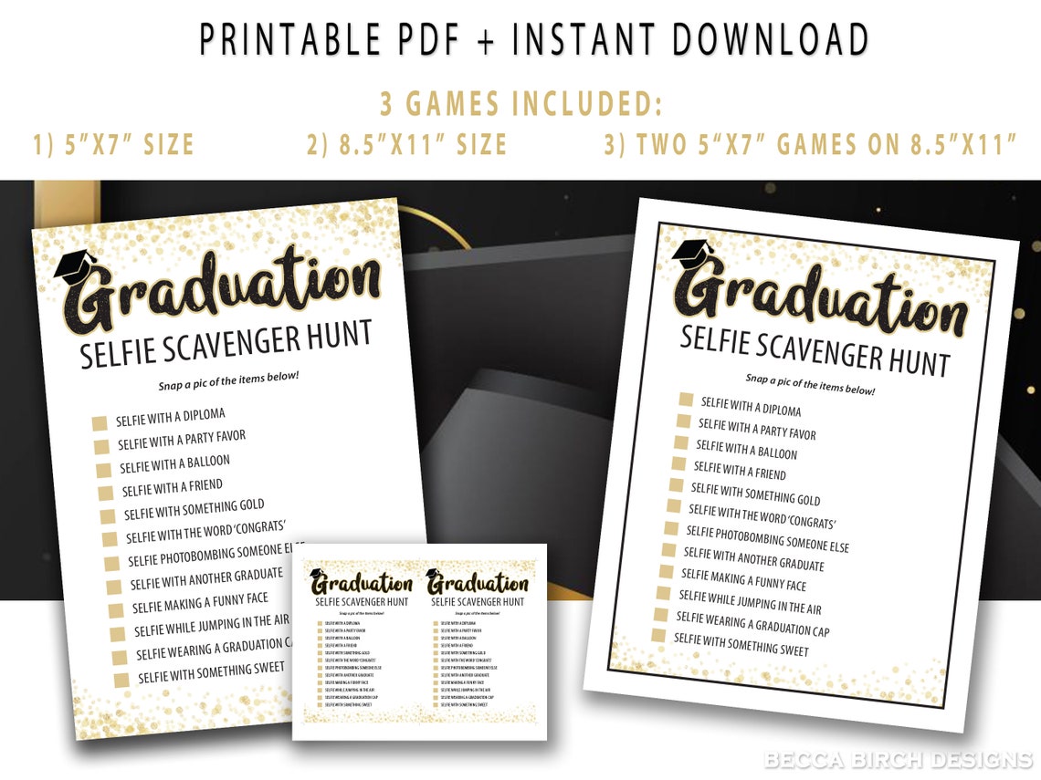 Selfie Scavenger Hunt Game - Graduation Edition | Graduation Games for ...
