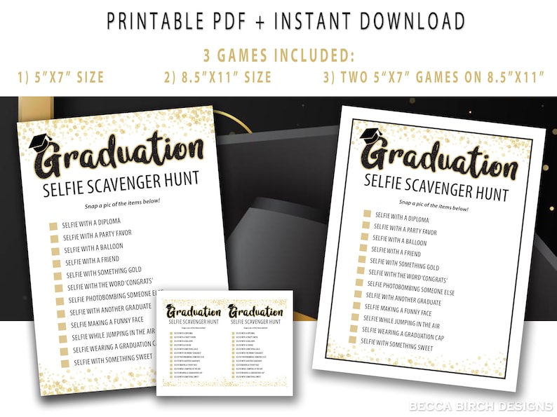 Graduation Selfie Scavenger Hunt Game (digital Download) - Etsy