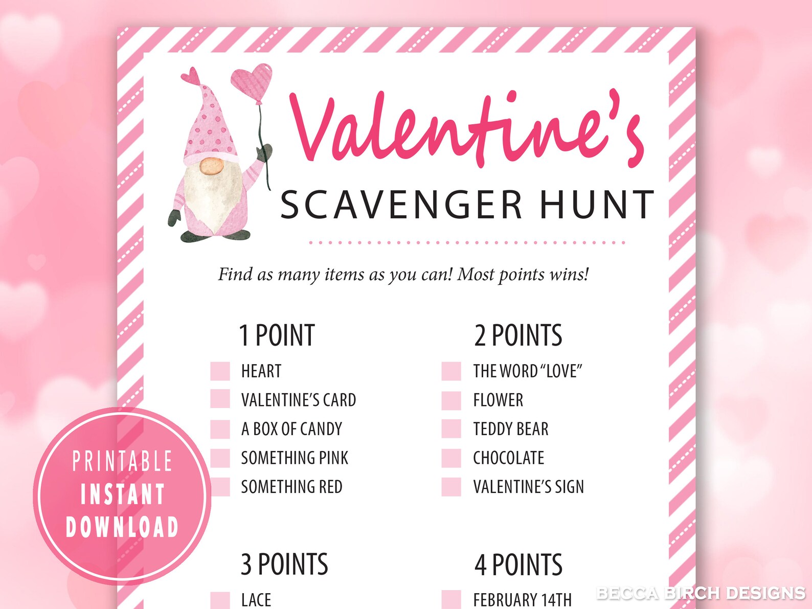 Valentine's Scavenger Hunt Game | Valentine's Day Games for Kids | V ...