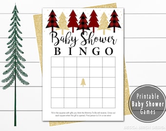 Baby Shower Bingo Game for Lumberjack Winter Mountain Baby - Etsy
