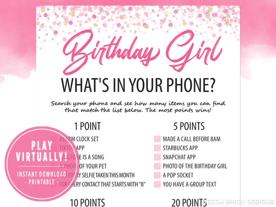 Virtual birthday party games store