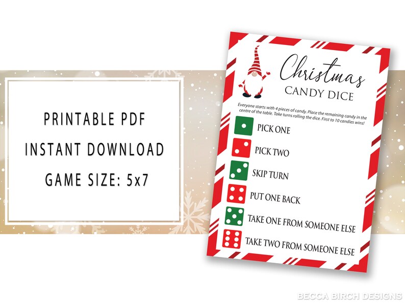 Christmas Candy Dice Game - Christmas Party Games for Kids and Adults ...