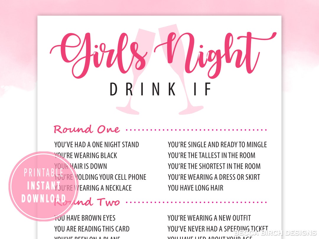 Girls Night Drink If Game - Fun Adult Party Game (digital Download) - Etsy