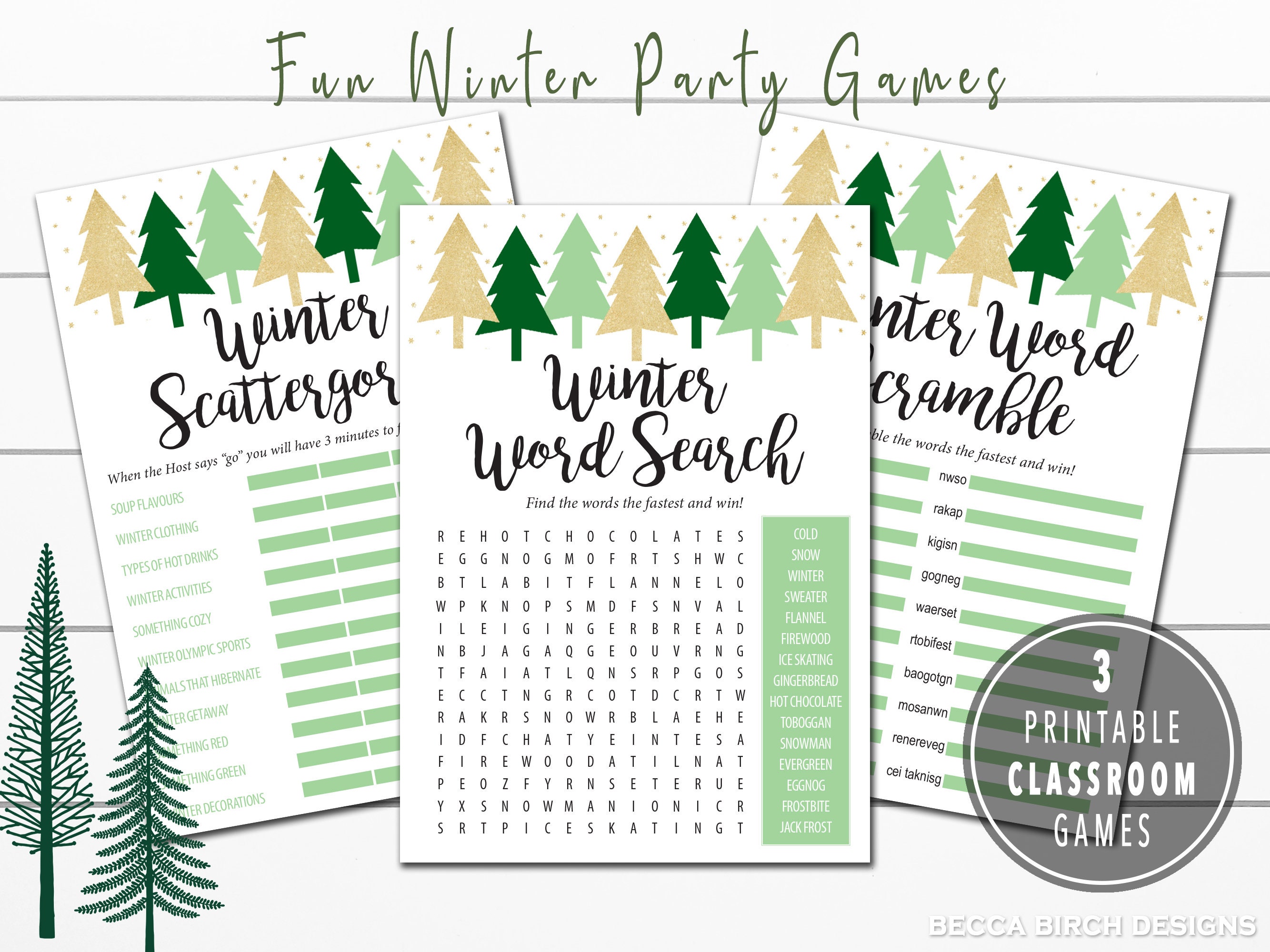 Party Favors & Games School Games Classroom Games Instant Download ...