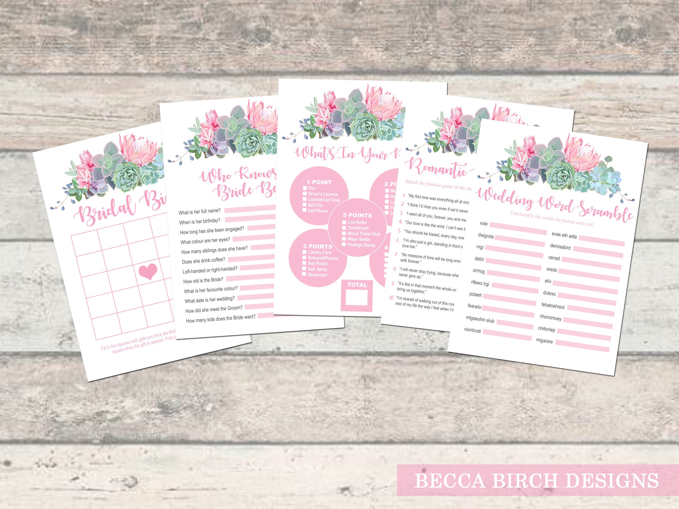 Bridal Shower Games Bundle 16 Games/signs BONUS Bridal - Etsy