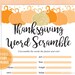 Thanksgiving Word Scramble - Printable Holiday Games - Activities for ...