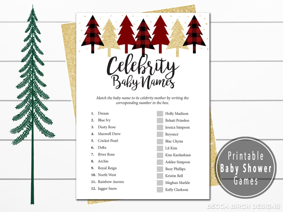 Buffalo Plaid Baby Shower Game – Celebrity Baby Names (printable) - Etsy