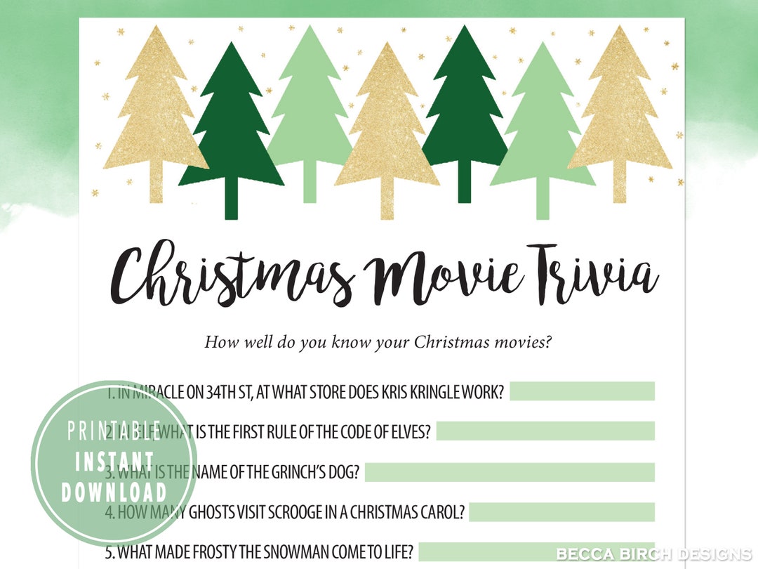 Christmas Movie Trivia Game | Christmas Games for Kids and Adults ...