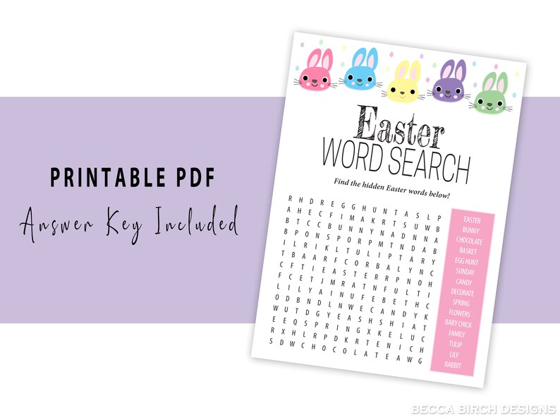 Easter Word Search, Family Games Night, Easter Activities for Kids ...