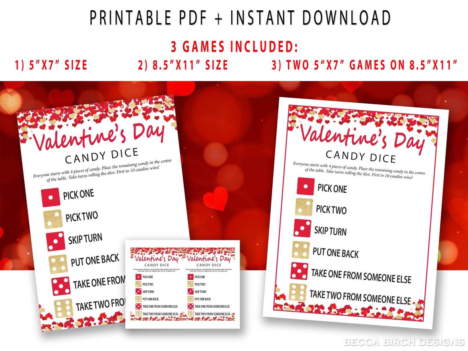 Valentine's Candy Dice Game | Valentine's Party Games for Kids ...
