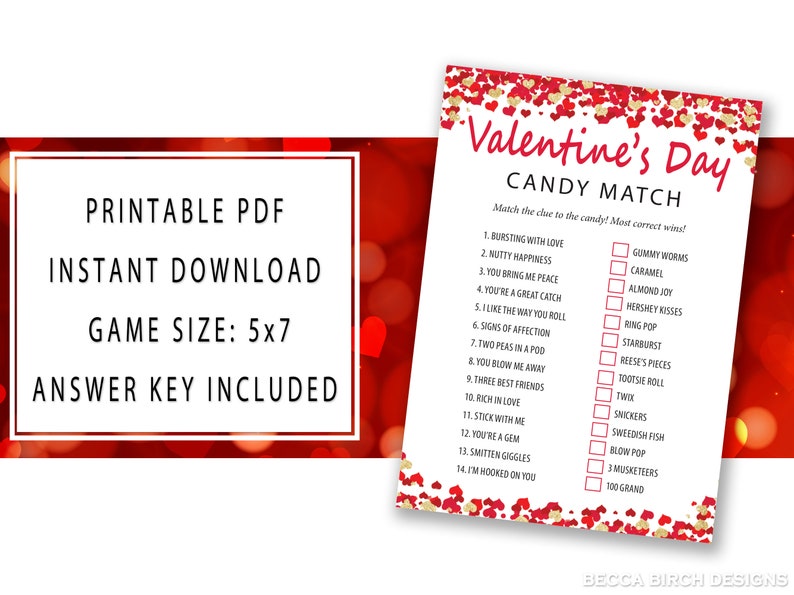 Candy Match Game | Valentine's Day Games for Kids and Adults | V-day ...