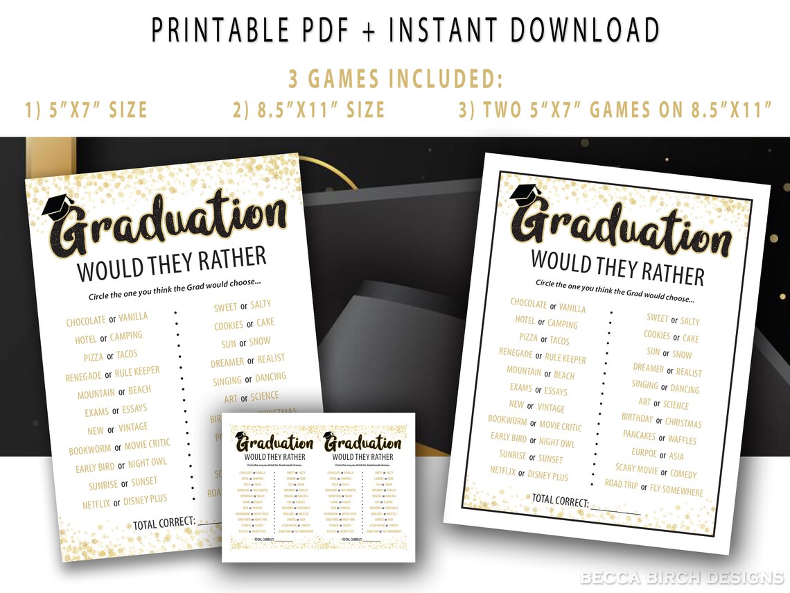 Would They Rather Graduation Game | Graduation Games for Kids, Teens ...