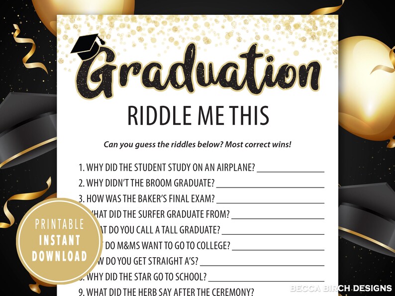 Graduation Riddle Game | Graduation Games for Kids, Teens, and Adults ...