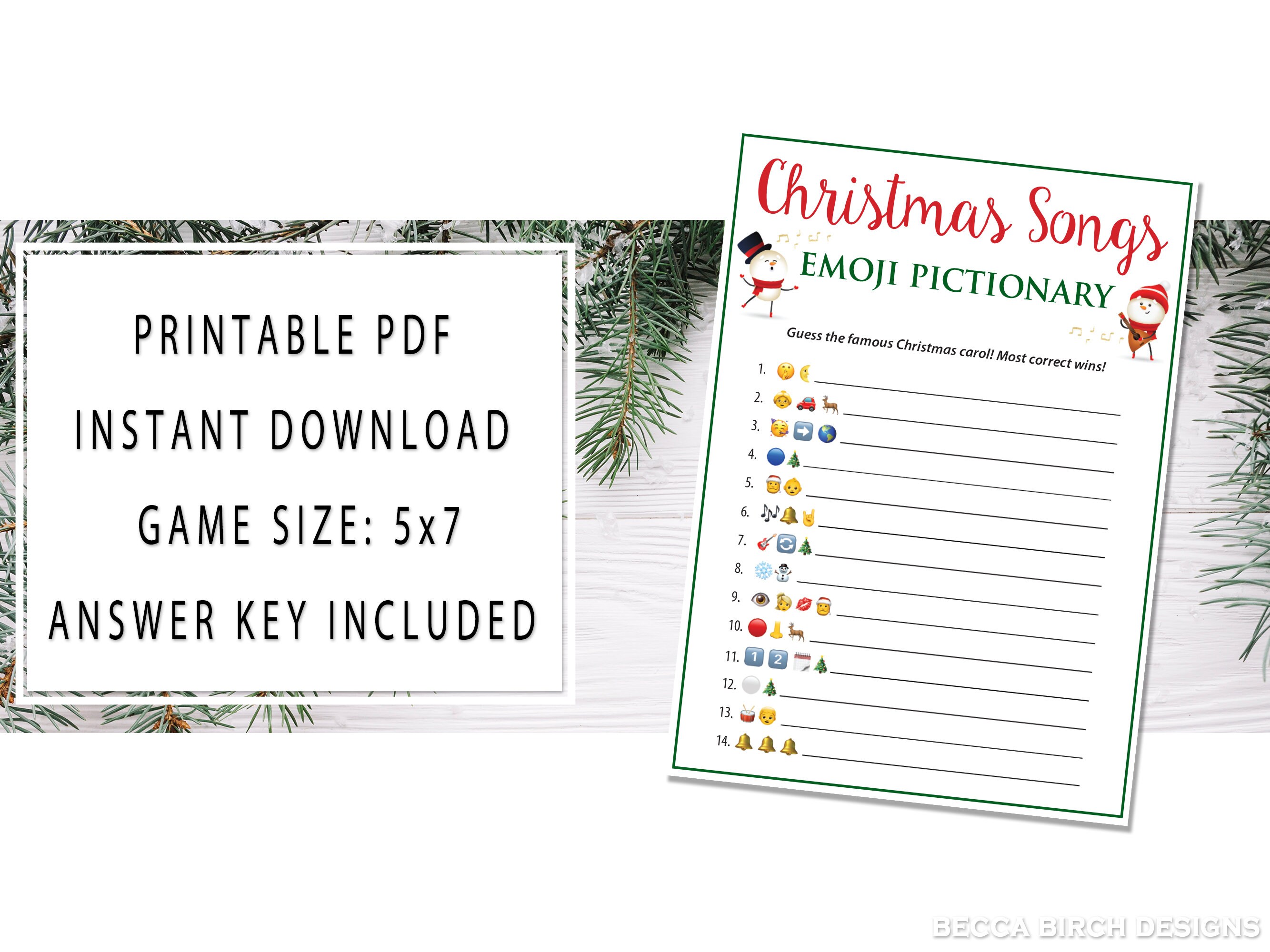 Christmas Songs Emoji Pictionary | Christmas Games for Kids and Adults ...