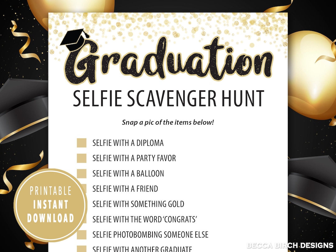 Selfie Scavenger Hunt Game - Graduation Edition | Graduation Games for ...