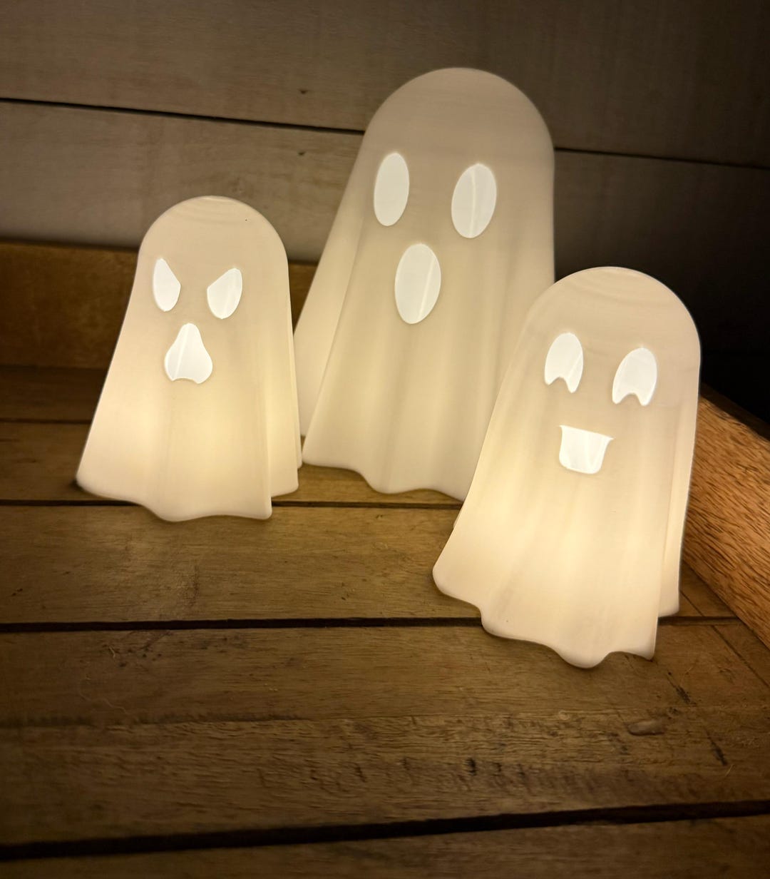 3D Printed Ghost Tea Light Holders: Halloween Decor - Etsy