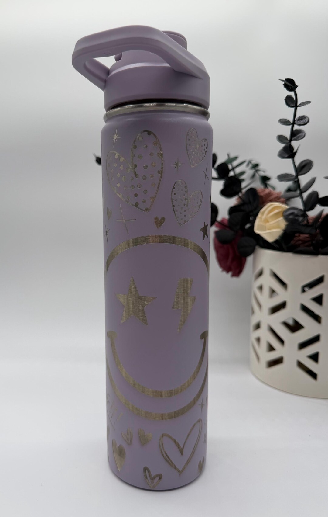 Smiley Face Doodle 24 Oz Engraved Tumbler - Etsy