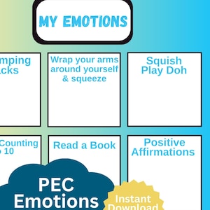 Emotions Visual, Emotions PEC & Template, My Emotions Learning Visual ...