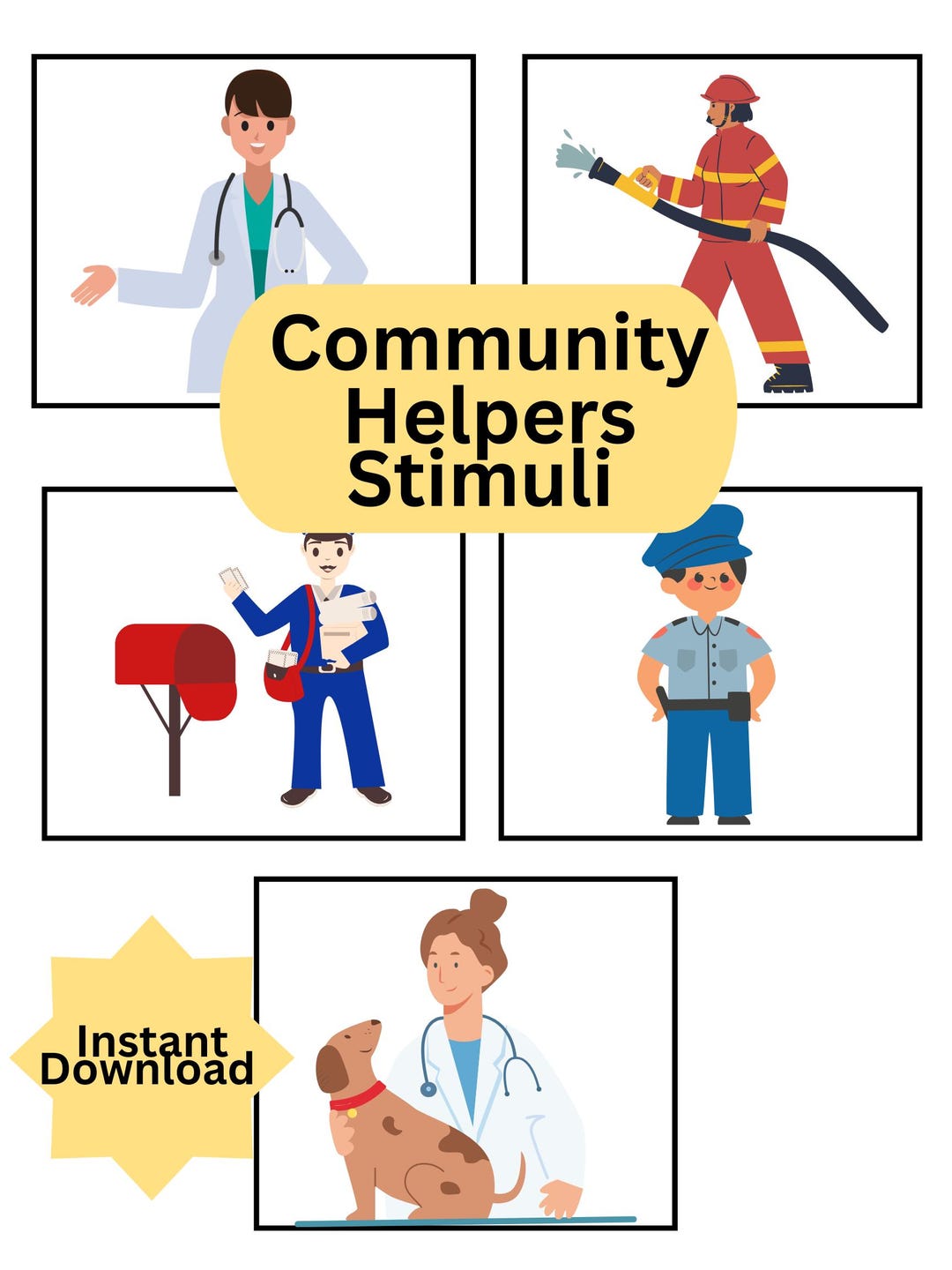 Community Helpers & Career Stimuli, Community Helpers Packet, Community ...
