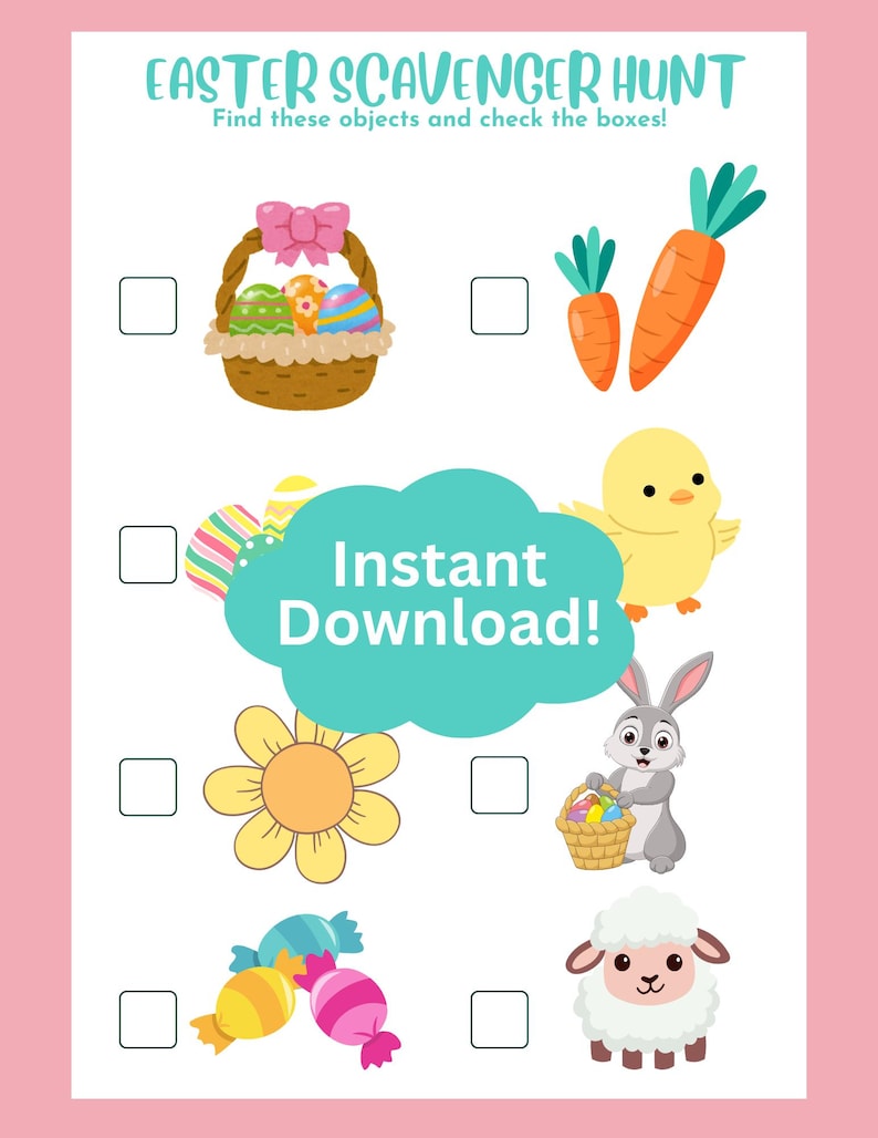 Spring Scavenger Hunt, Easter Scavenger Hunt, Easter Activities, Kid ...