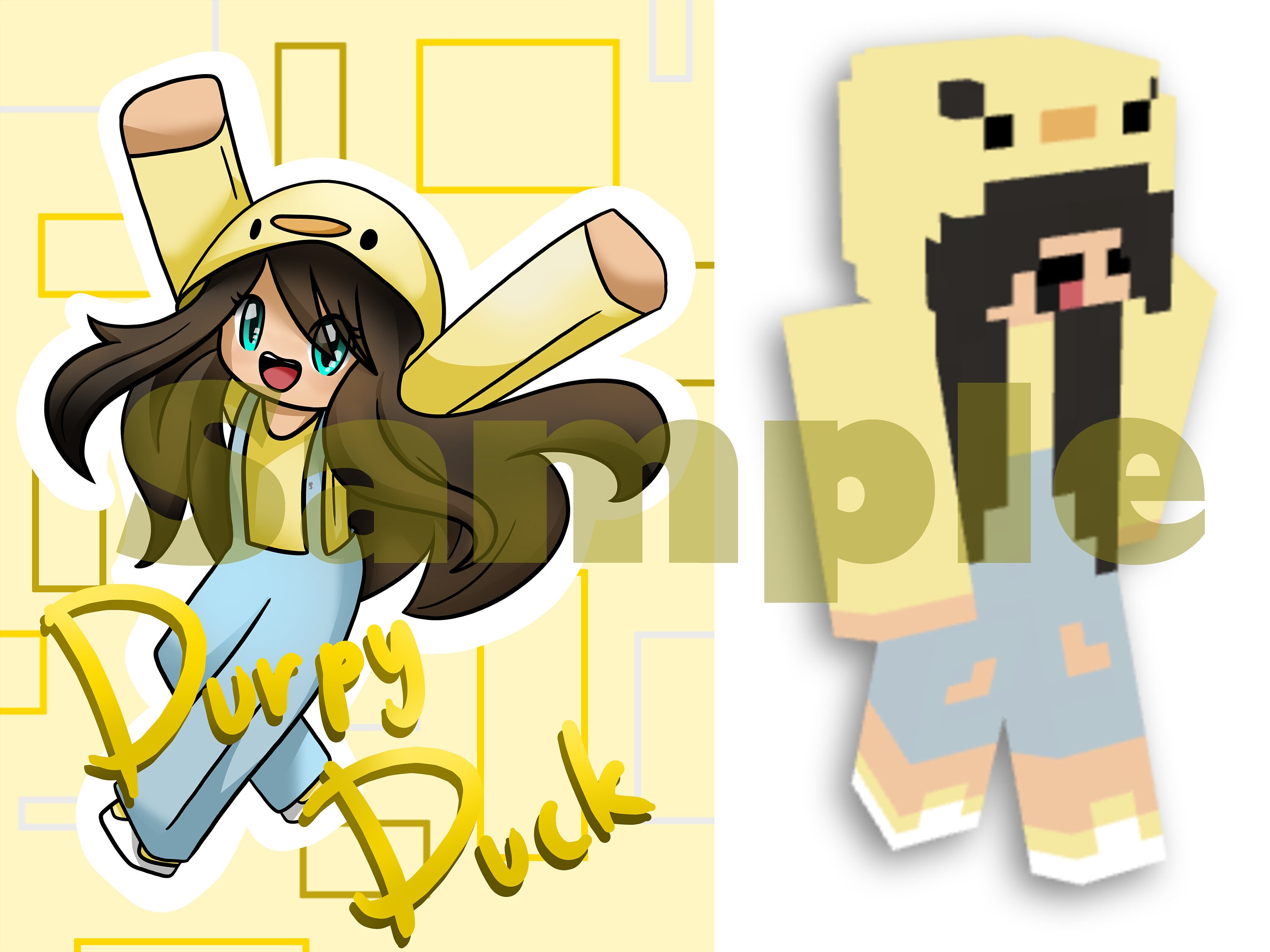 Custom Minecraft Cartoon Character Design | Etsy