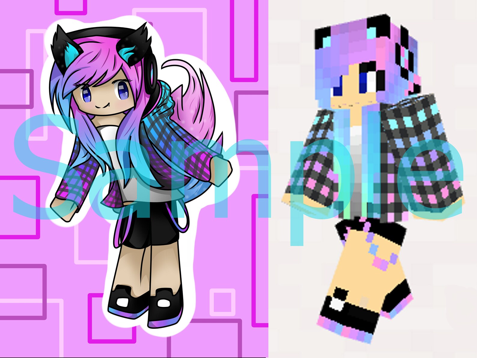 Custom Minecraft Cartoon Character Design | Etsy