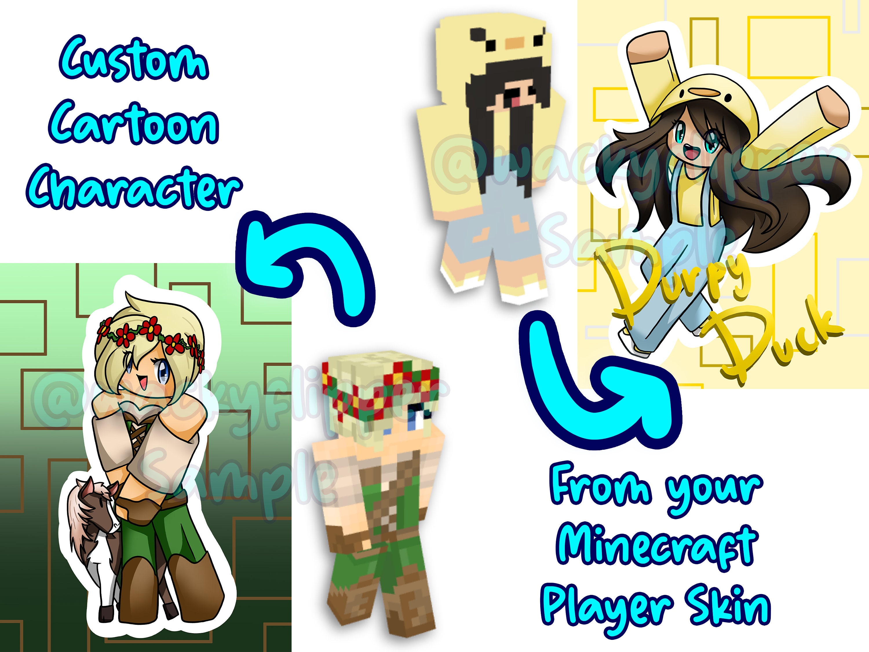 Custom Minecraft Cartoon Character Design - Etsy