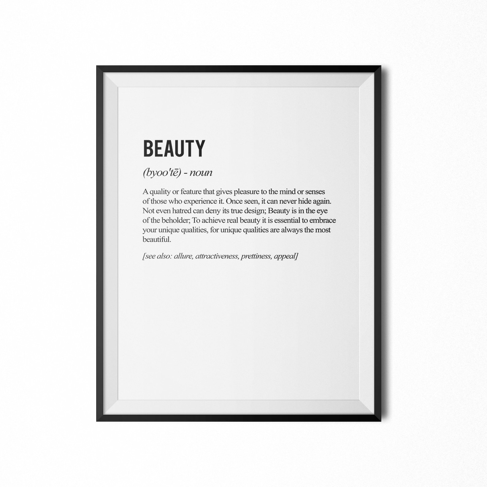 Beauty Definition Print Gorgeous Wall Art Powder Room Print - Etsy