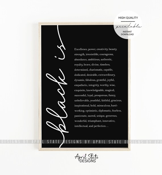 Black is Definition Print Black People Art Melanin Prints | Etsy