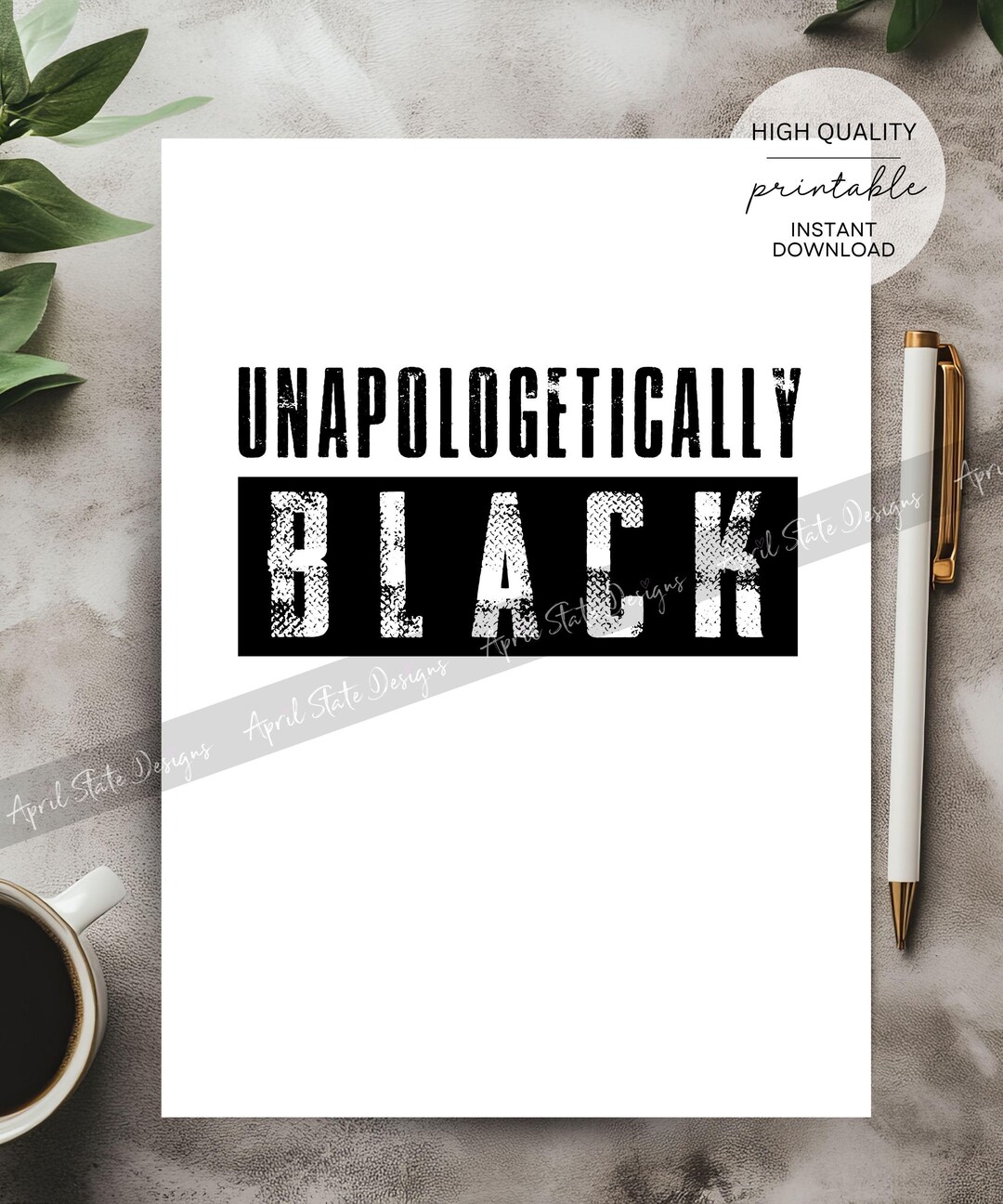 Unapologetically Black Printable Art - African American Black History ...
