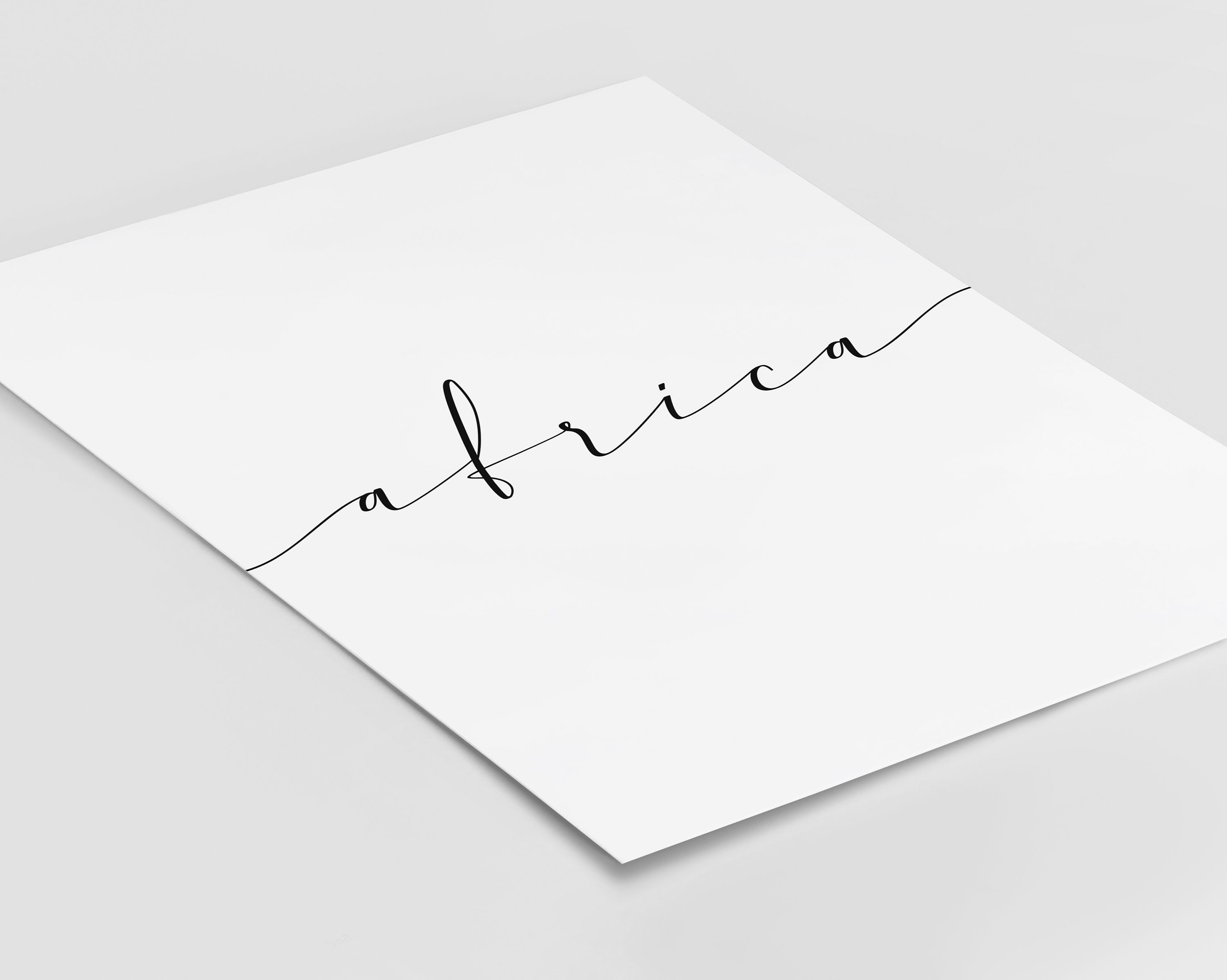 Africa Print Printable Art Cursive Typography Africa Decor | Etsy