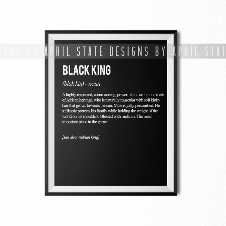 Black King Definition Print Art Print black fathers matter | Etsy