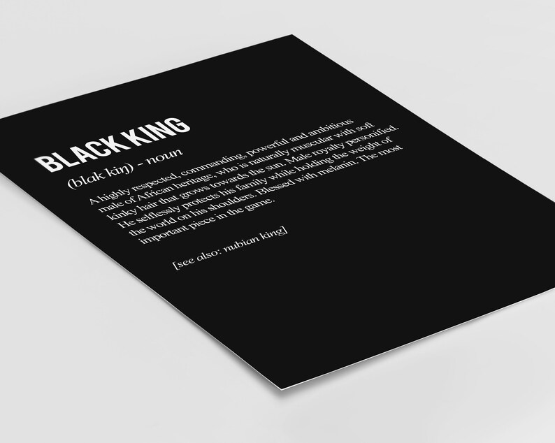 Black King Definition Print Art Print black fathers matter | Etsy